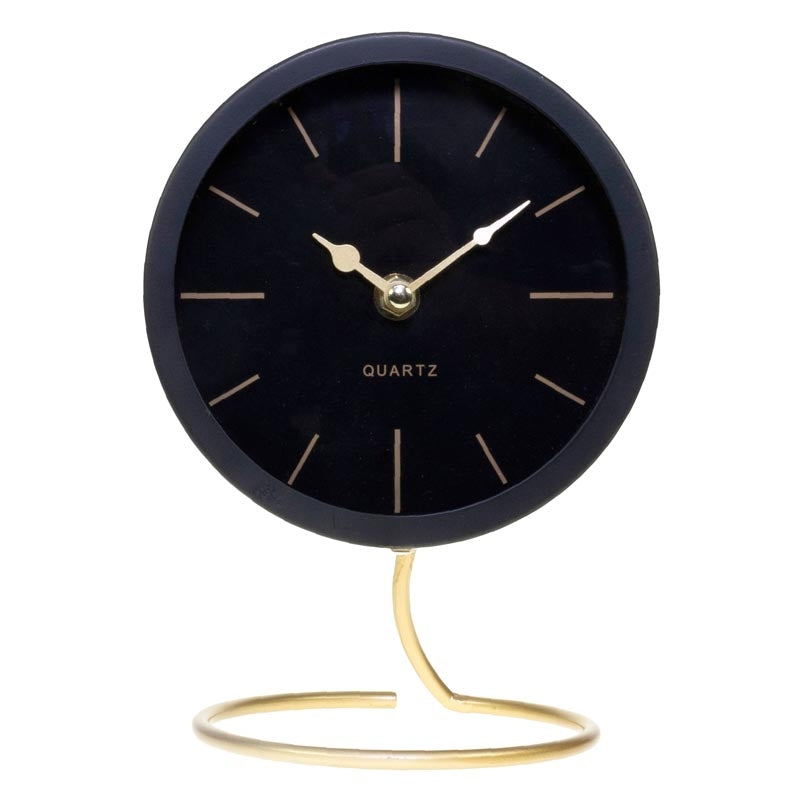 Horloge de table en métal noir - Touche de modernité et d'élégance